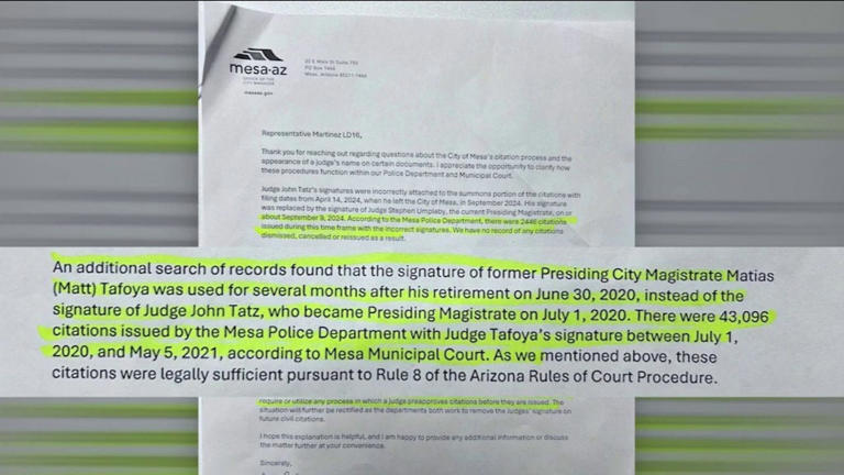 Lawmakers push back after thousands of citations improperly signed in Mesa
