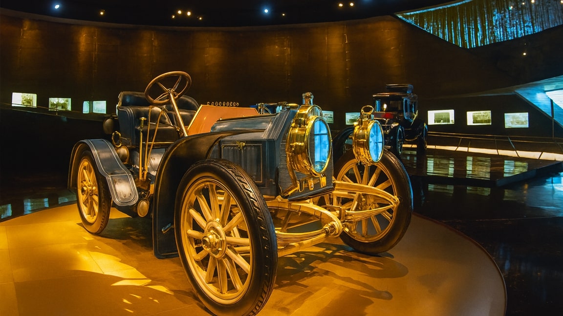 Inside the Mercedes-Benz Museum in Stuttgart