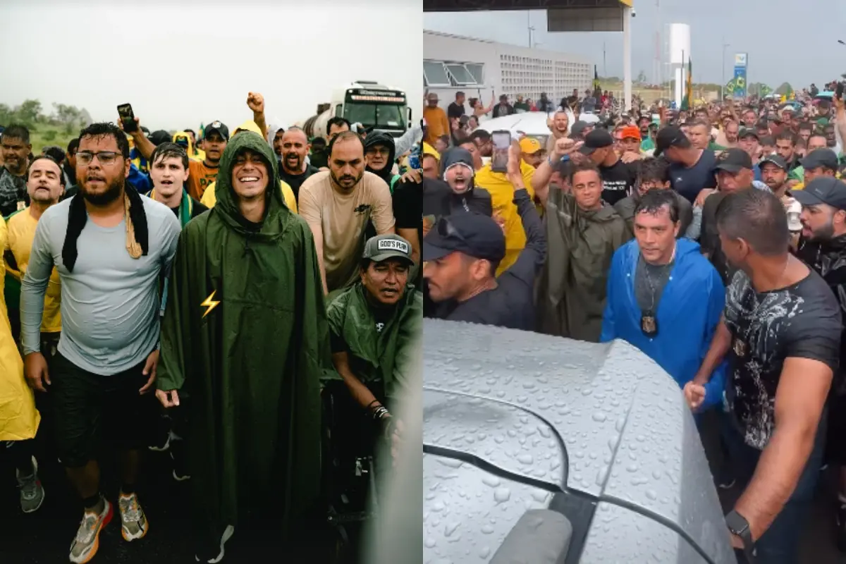 Apoiadores de Bolsonaro acompanham Caminhada da Liberdade mesmo sob chuva