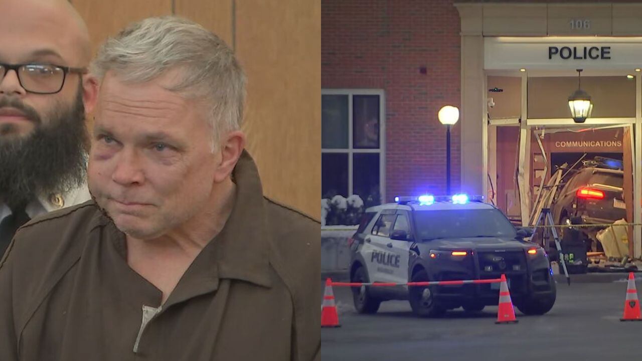 Man accused of slamming into Shrewsbury Police Department faces a judge