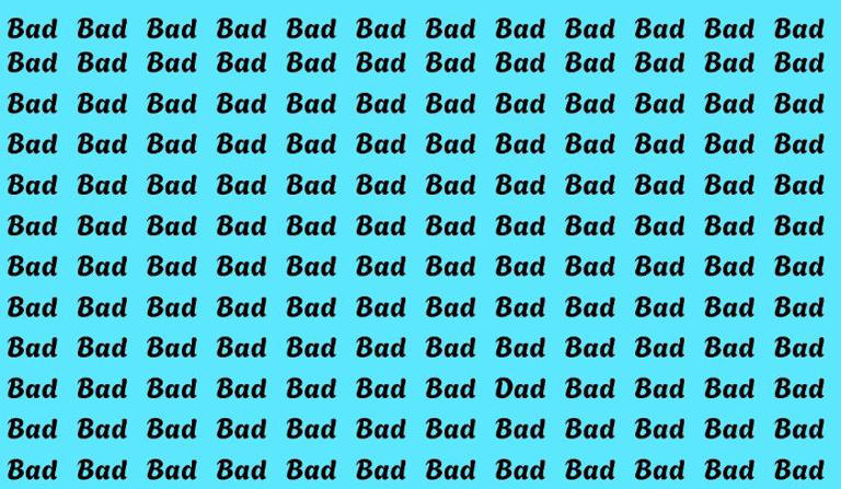 Optical illusion eye test: Find 'Dad' among 'Bad' in 7 seconds!