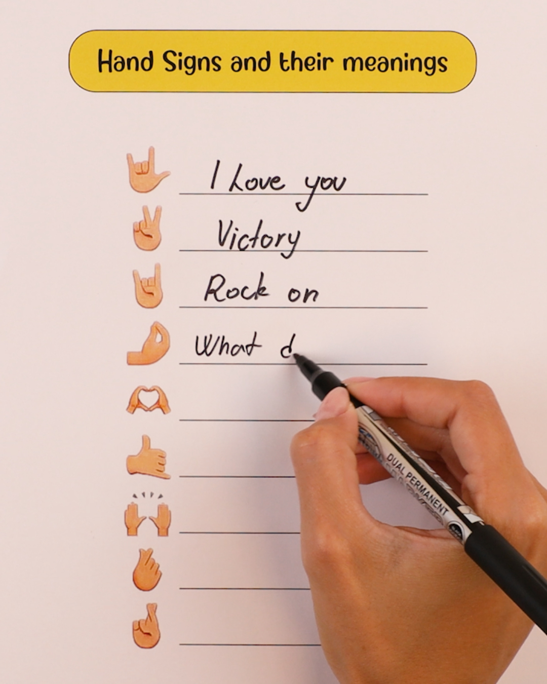 This hand sign means love 💕