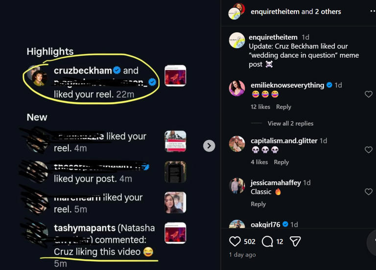 Cruz Beckham likes meme mocking Victoria's inappropriate dance at ...