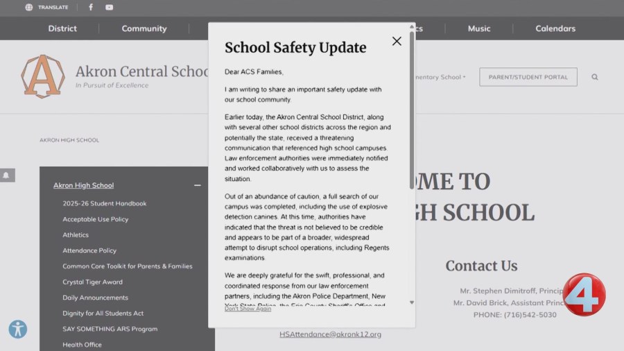 Several school districts receive 'non-credible' bomb threat