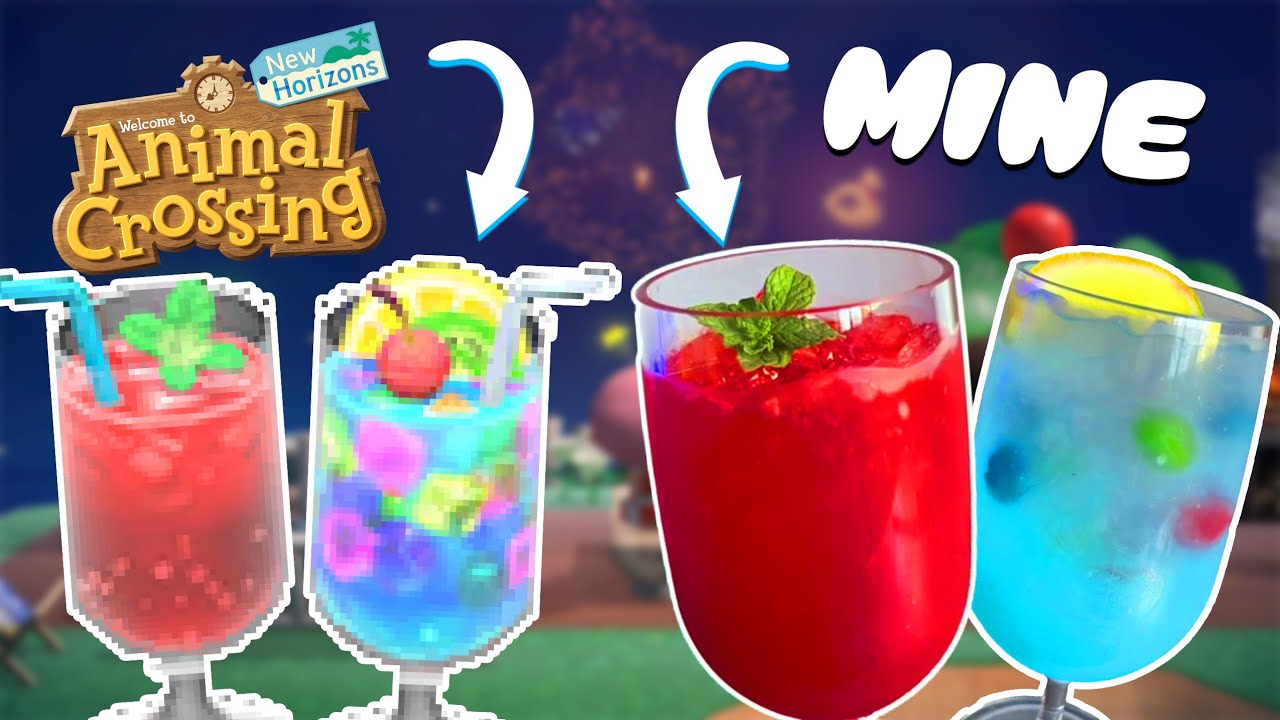 Making 6 drinks from Animal Crossing: New Horizons