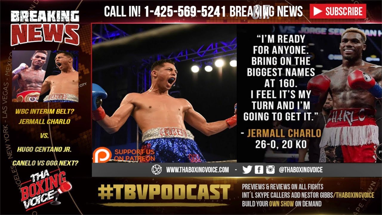 Jermall Charlo vs Hugo Centeno Jr. for WBC interim belt? Canelo vs GGG ...