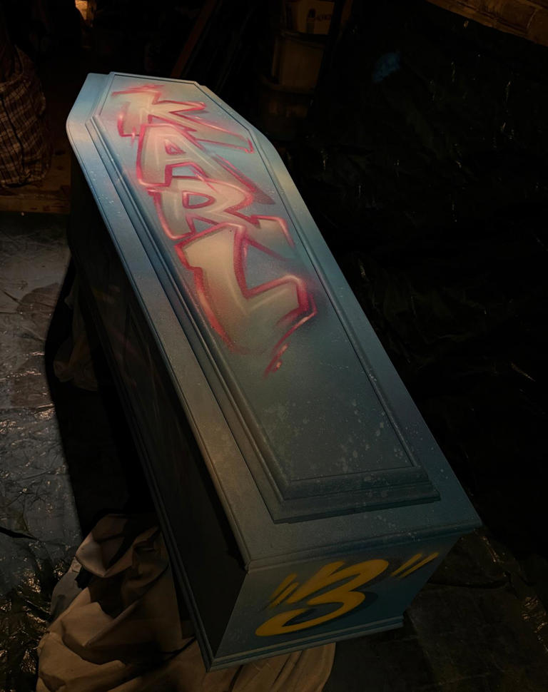 Sheffield family commission colourful graffiti coffin for 20-year-old ...