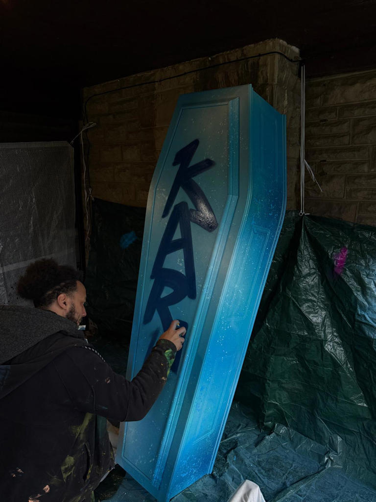 Sheffield family commission colourful graffiti coffin for 20-year-old ...