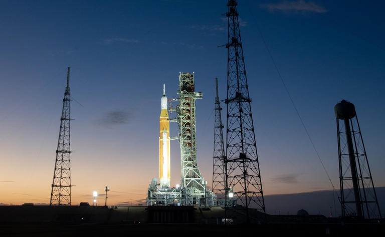 NASA’s mega moon rocket has arrived at the launchpad. What’s next?