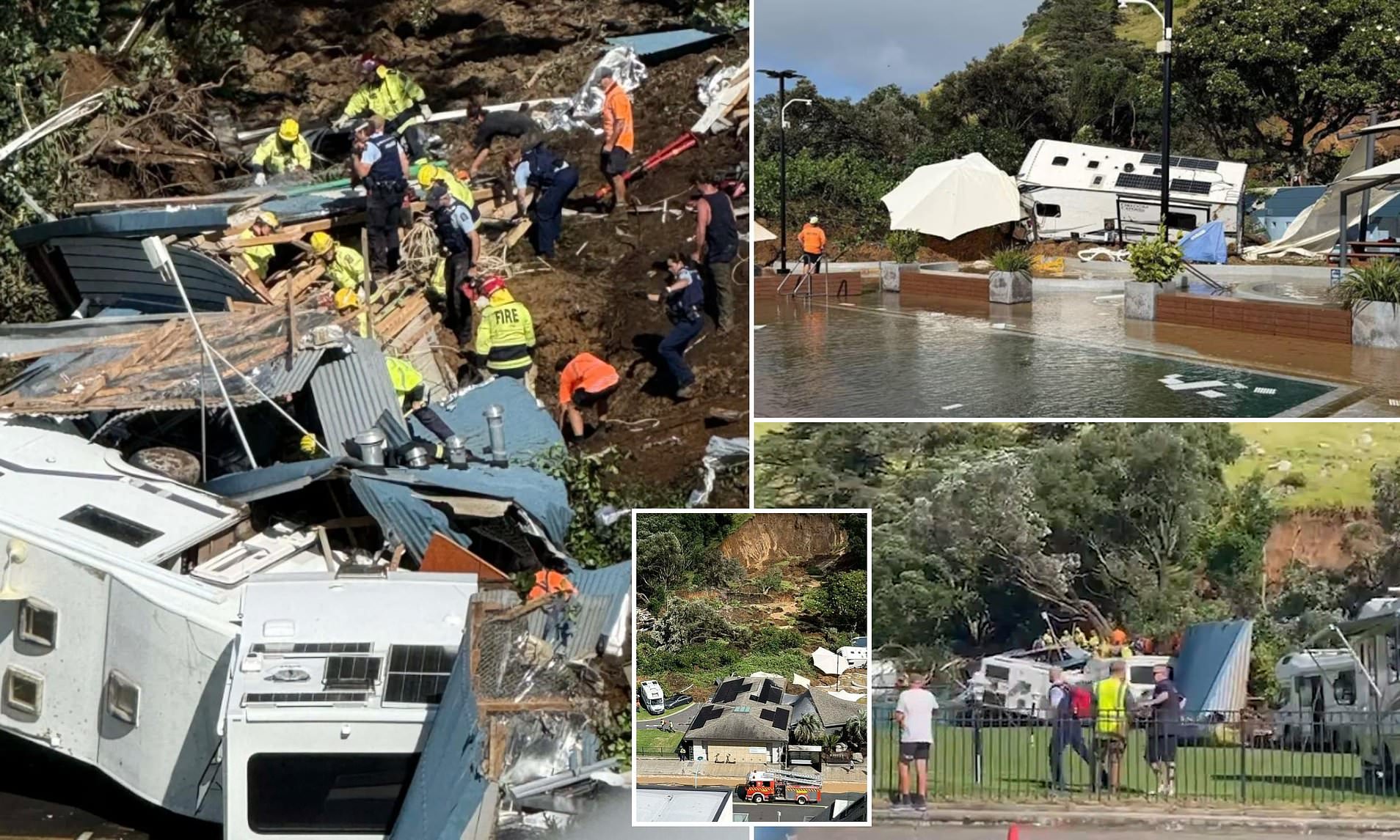 Horror landslide strikes campsites with young girl among several people ...