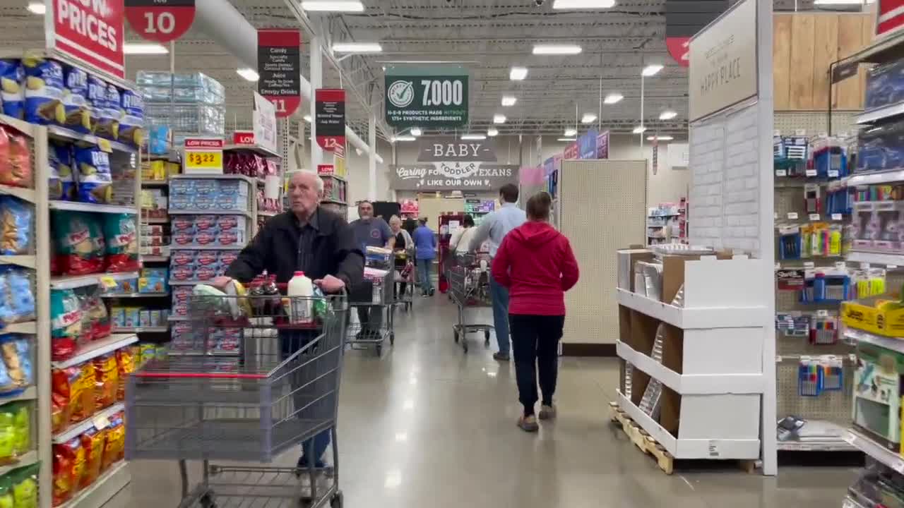 Local residents stock up on items with the winter storm approaching