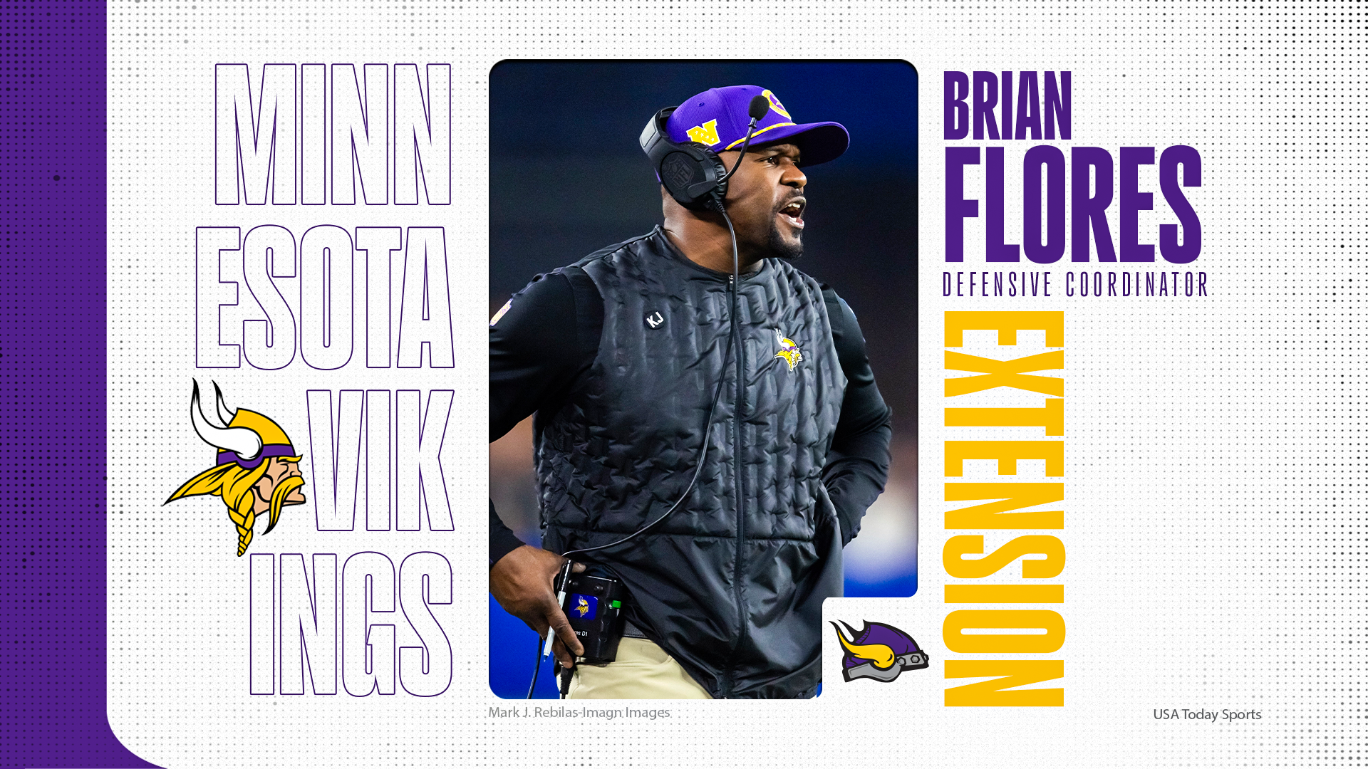 Minnesota Vikings, Brian Flores agree to contract extension