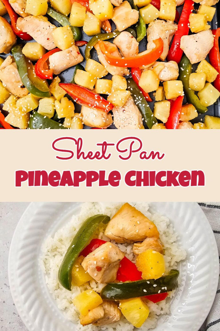 Sheet pan pineapple chicken with teriyaki glaze