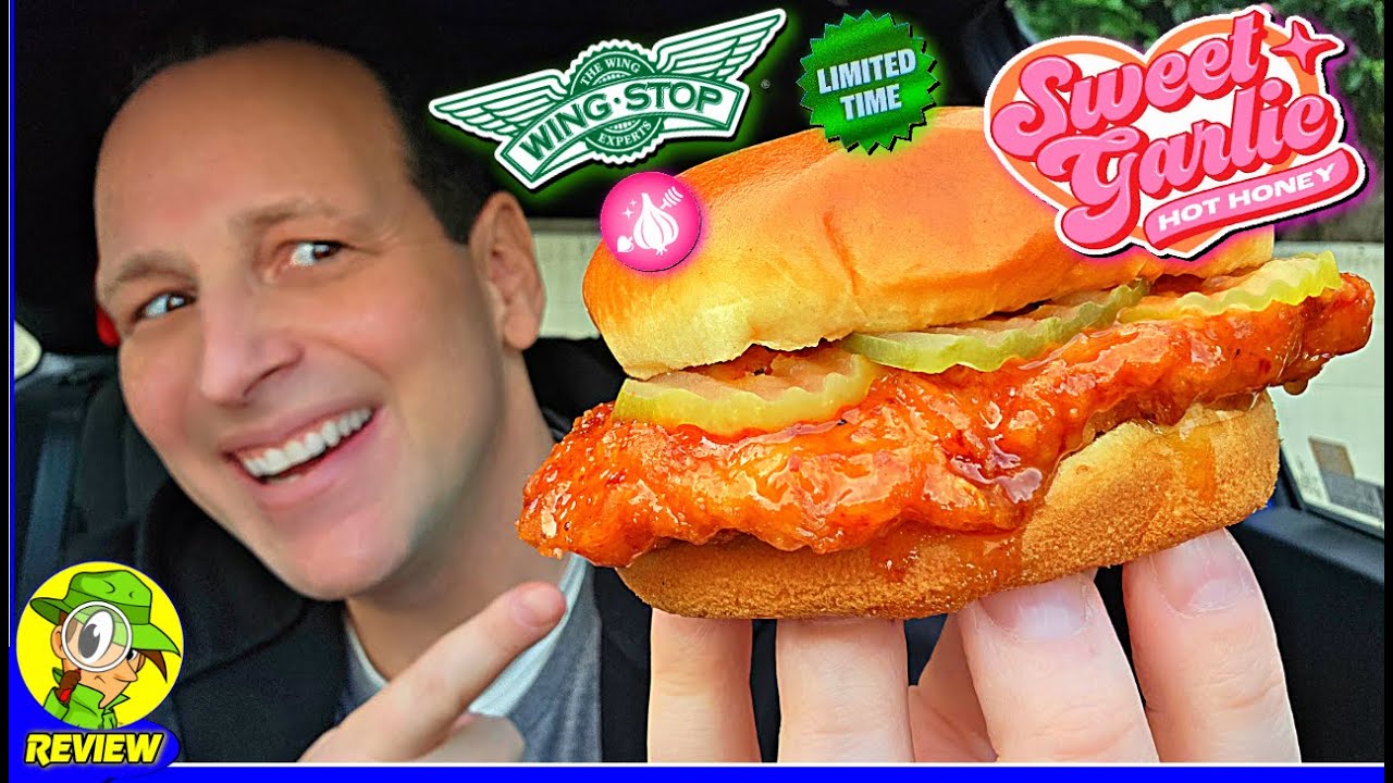 Wingstop® sweet garlic hot honey chicken sandwich review: Hot new flavor!