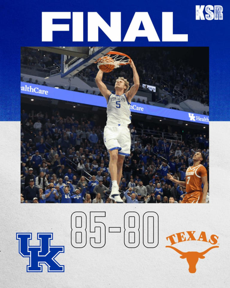 Final: Kentucky takes down Texas 85-80, wins 4th straight SEC game
