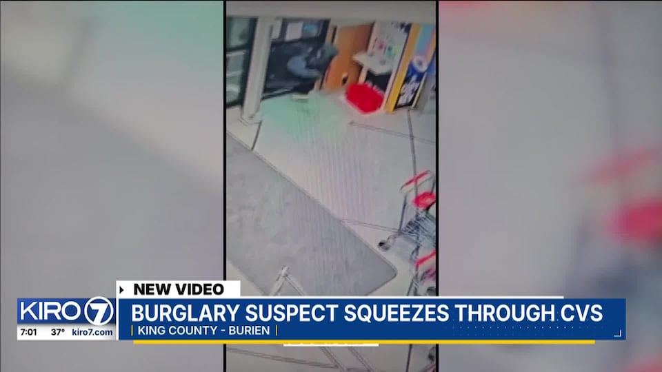 Video: Suspect caught after climbing through a small Burien CVS window