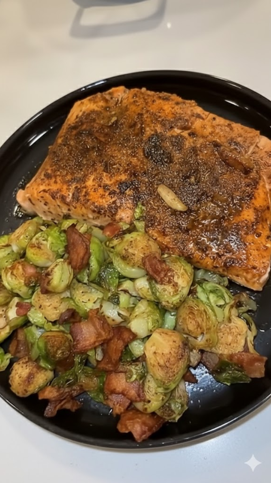 Check out my salmon dinner
