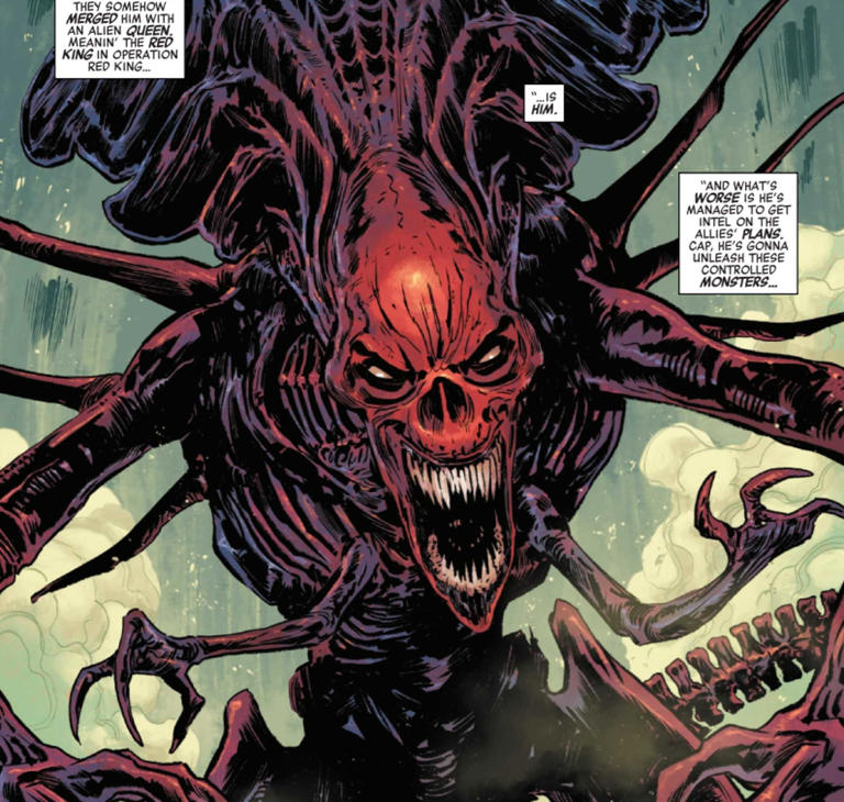 Captain America's Red Skull Unveils New Design as a Xenomorph
