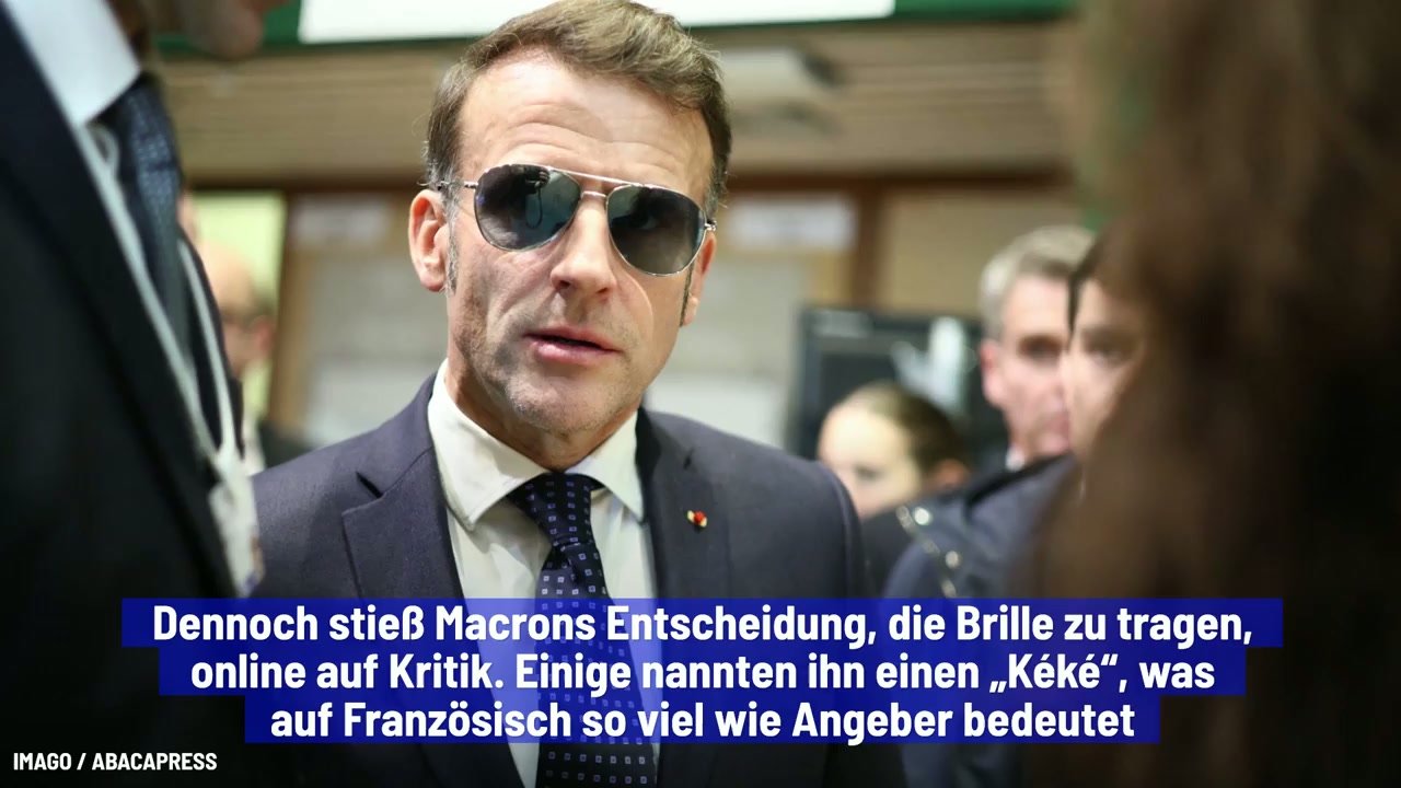 Warum trug Macron in Davos drinnen eine Sonnenbrille?