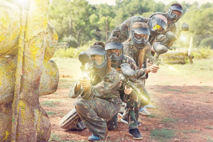 You can take five people paintballing near Leeds for just £5 (aff)