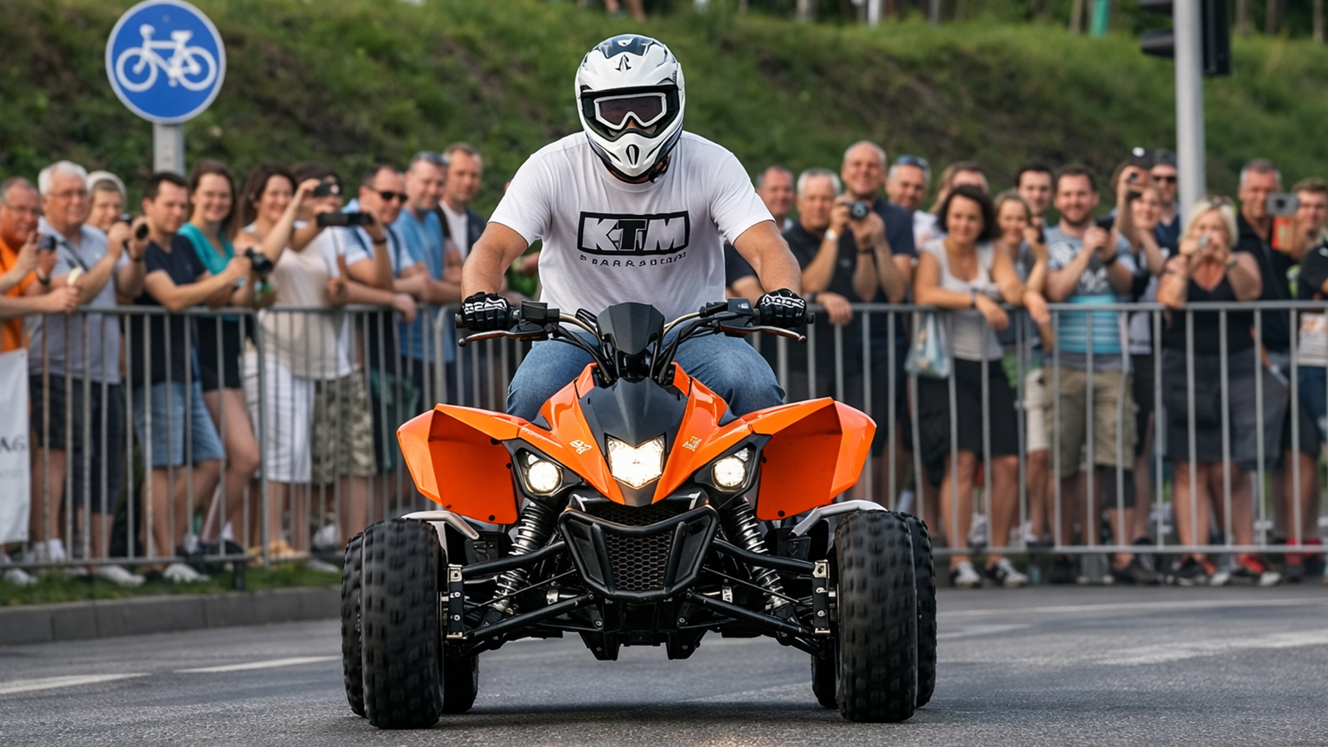 KTM Quad 525 XC zeigt Burnouts und Donuts