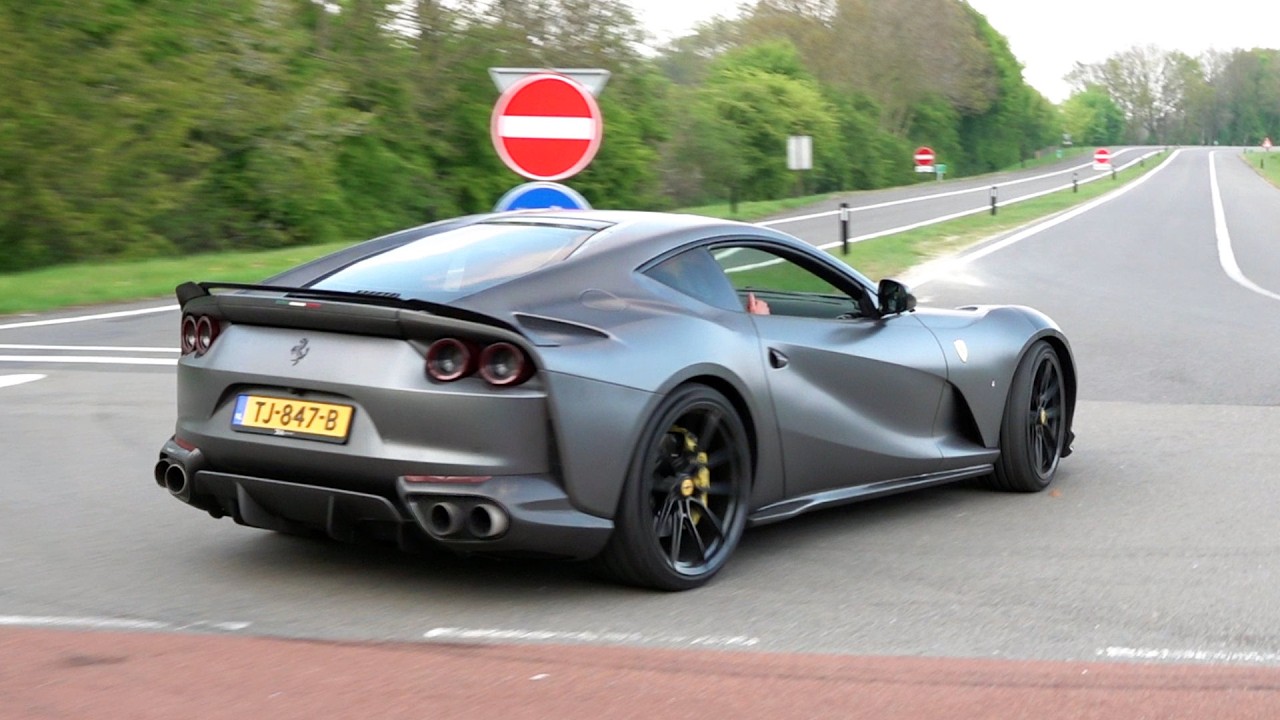 Ferrari sports car showcases enhanced exhaust sound