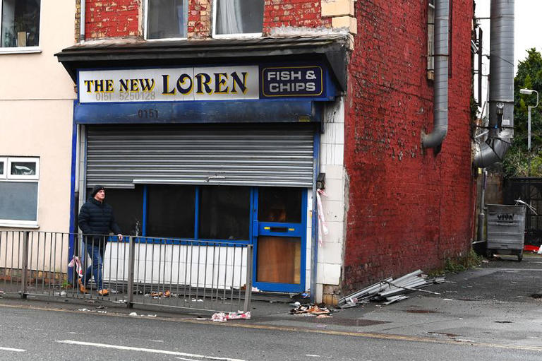 Fire tears through Liverpool chippy