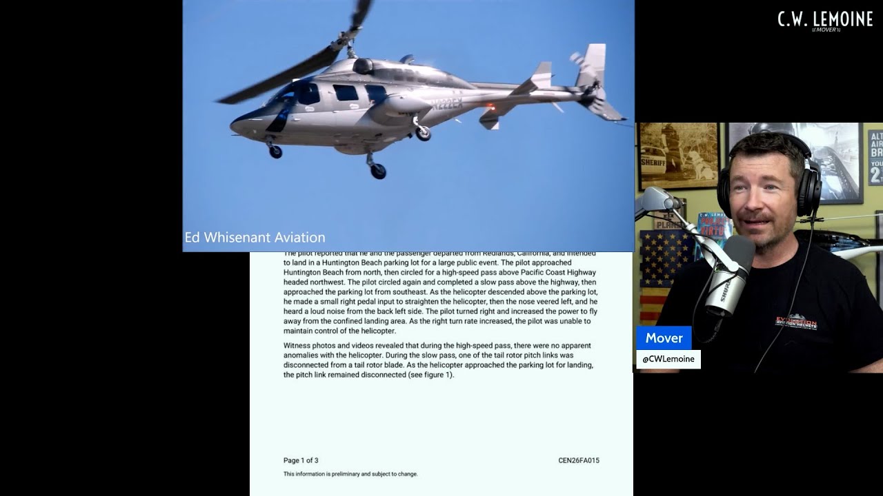 Huntington Beach Bell 222 crash - NTSB preliminary report breakdown