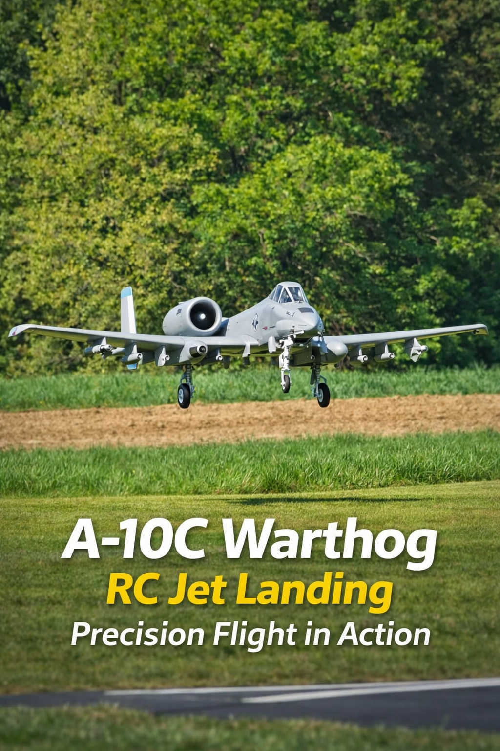 A-10C Warthog RC jet landing precision flight in action