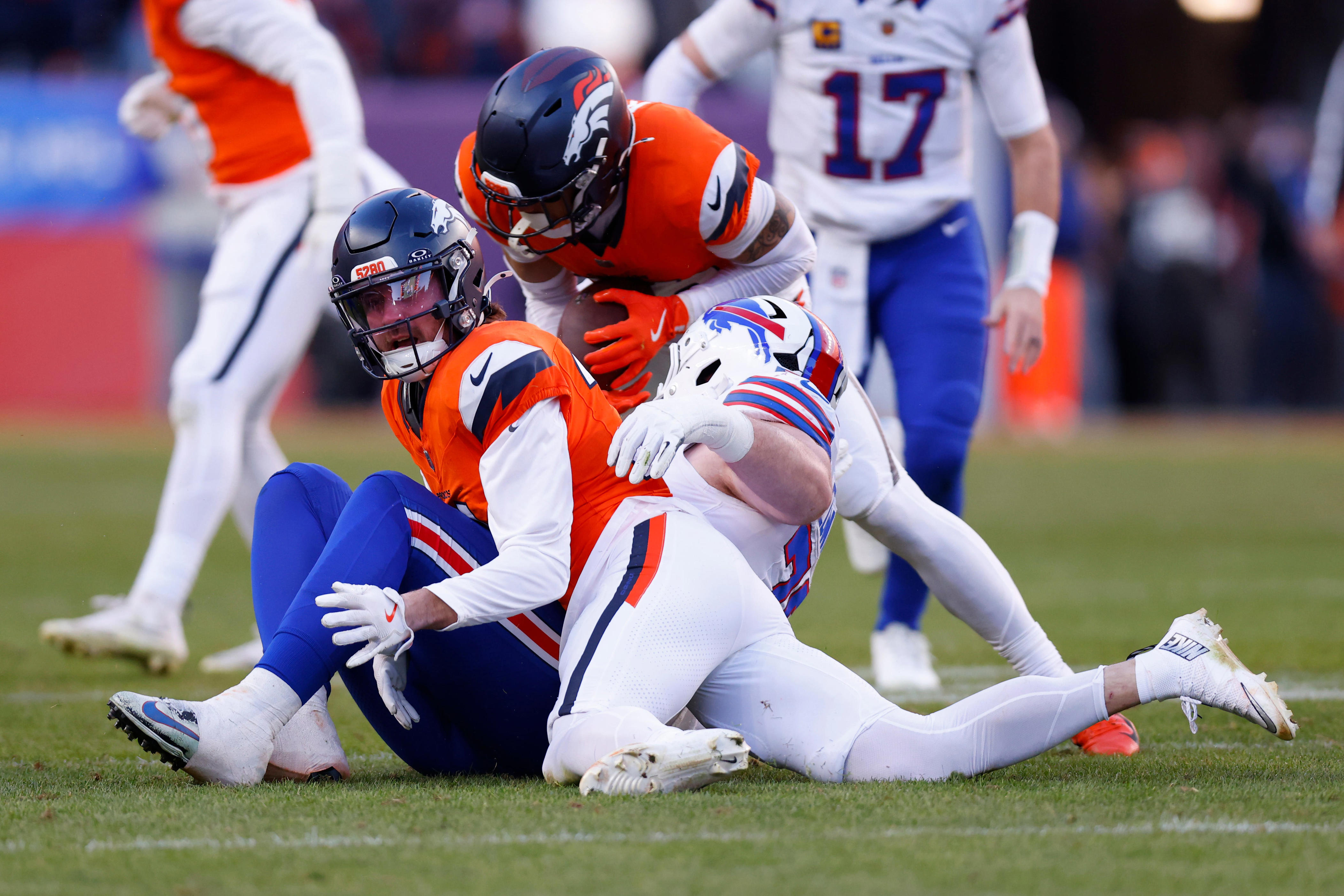 Broncos defenders targeted Josh Allen’s ball security