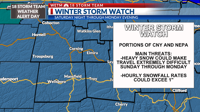 Weekend winter storm watch