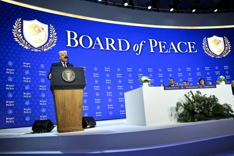 Trump unveils 'Board of Peace' in Davos ceremony, claims Gaza war 'down ...