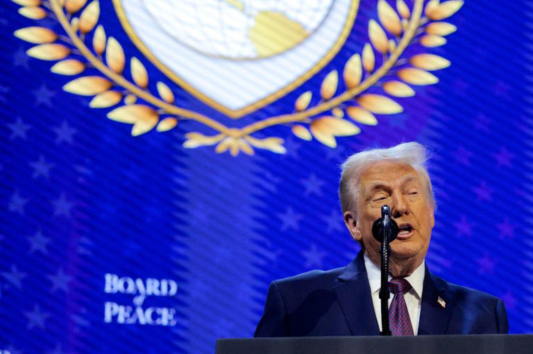 Trump reads from script in Board of Peace speech after 73-minute ramble ...