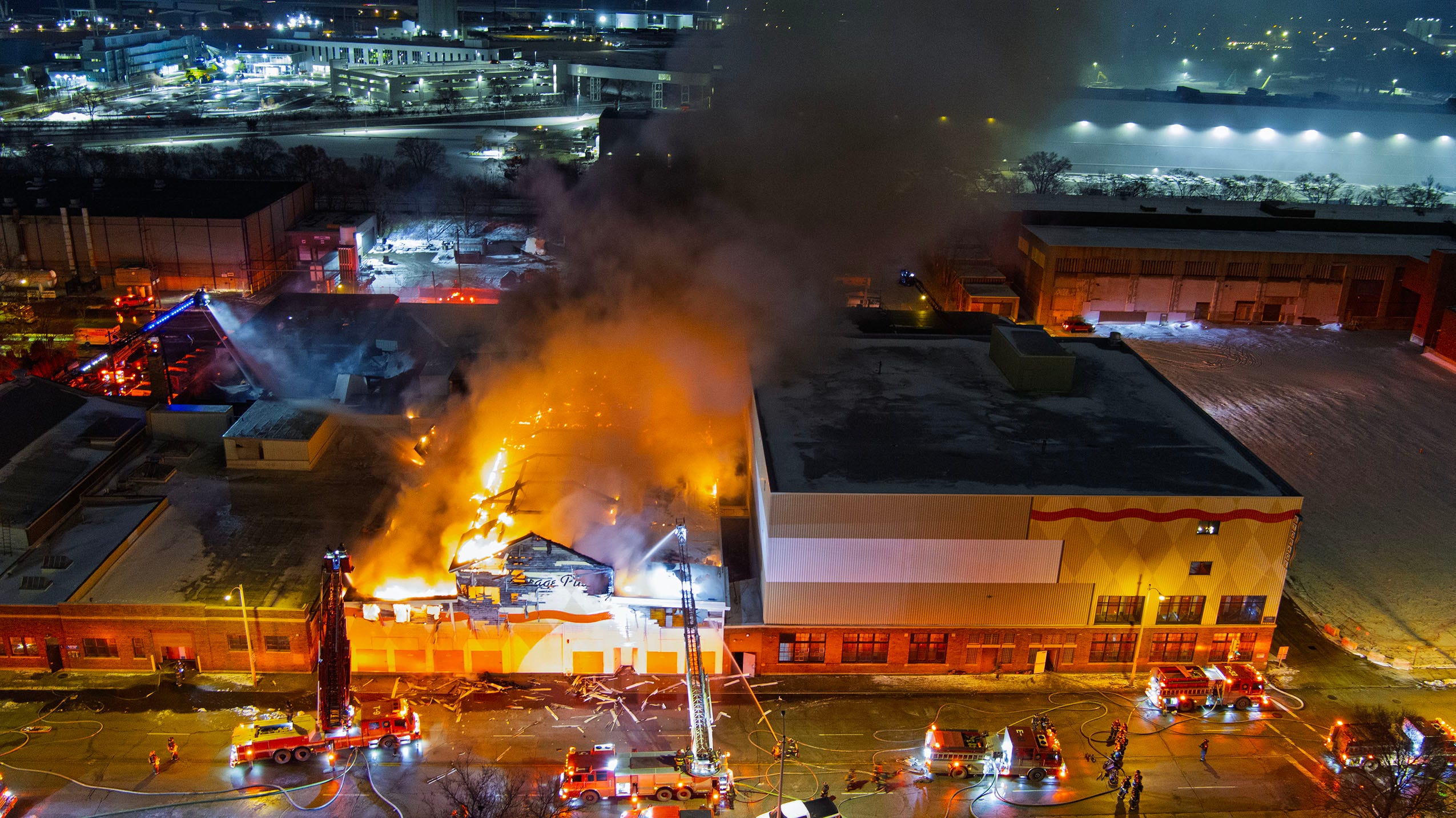 Video shows drone view of fire at Milwaukee U-Haul storage building