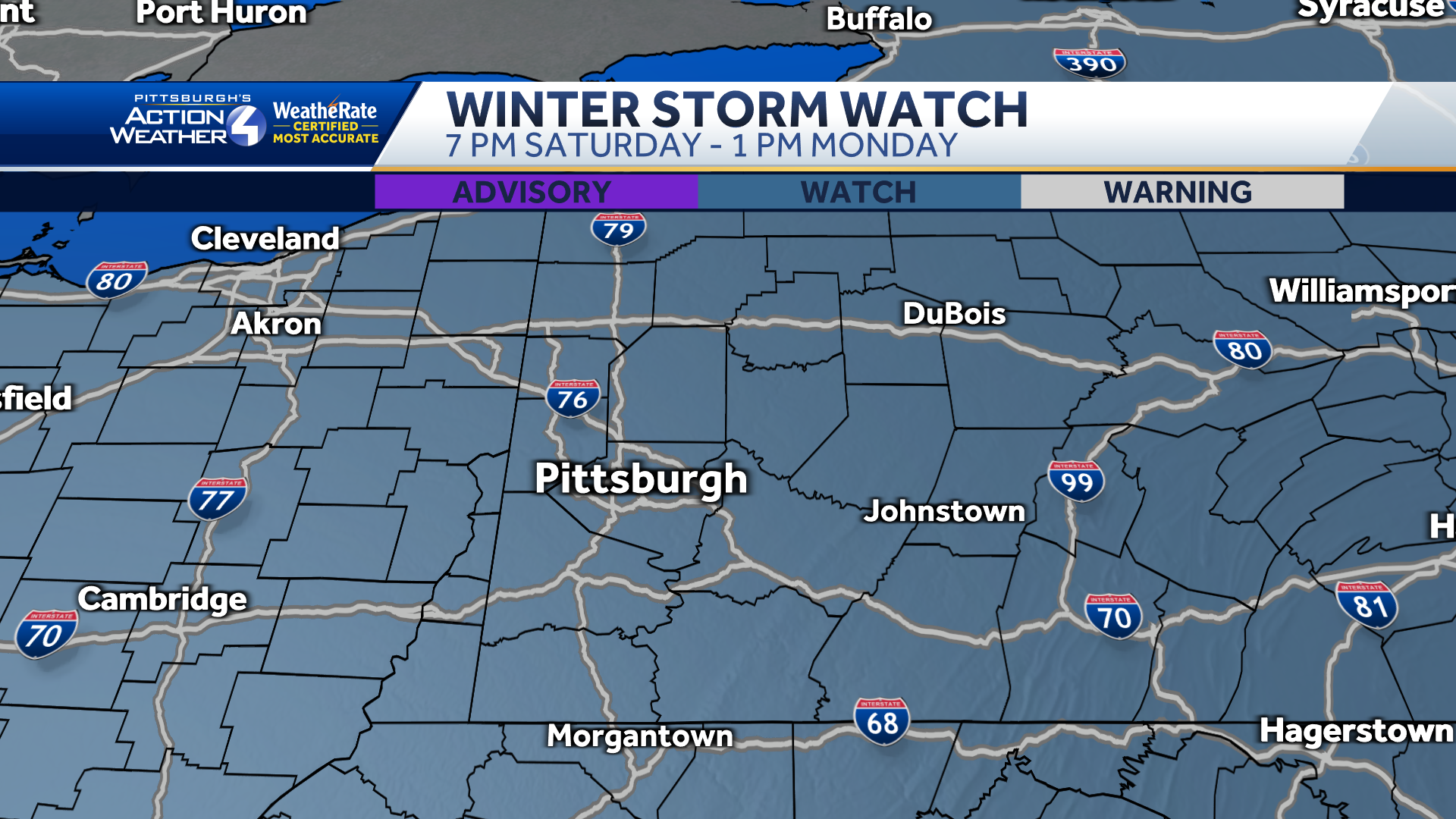 Winter storm watch issued: Significant snow across western Pennsylvania ...