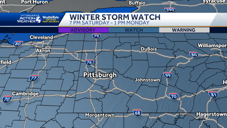 Winter storm watch issued: Significant snow across western Pennsylvania ...
