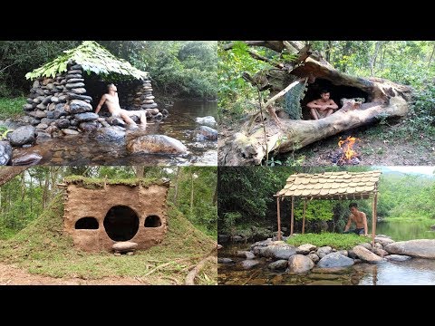 Technologie primitive : construire une cabane en pierre, une maison ...