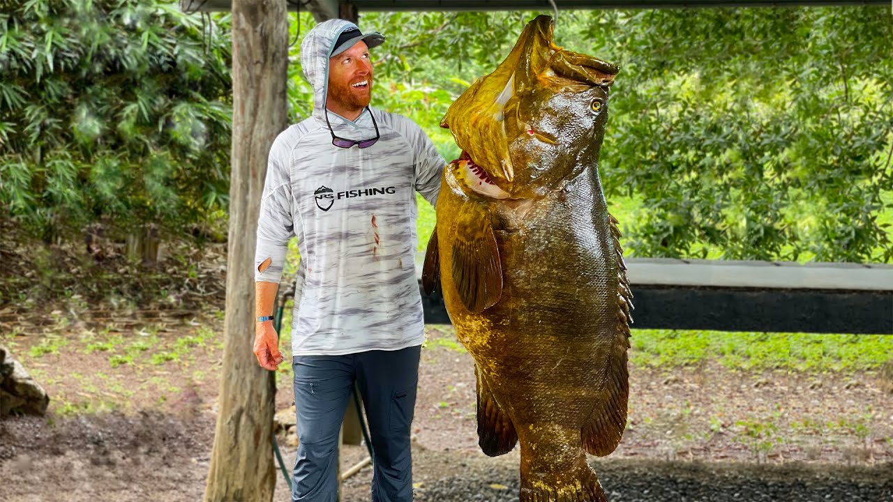 Biggest goliath grouper ever caught offshore from a kayak