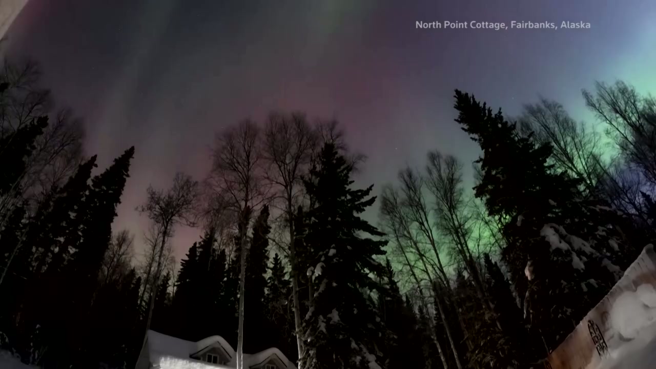 Timelapse captures aurora dazzling Alaska's night sky