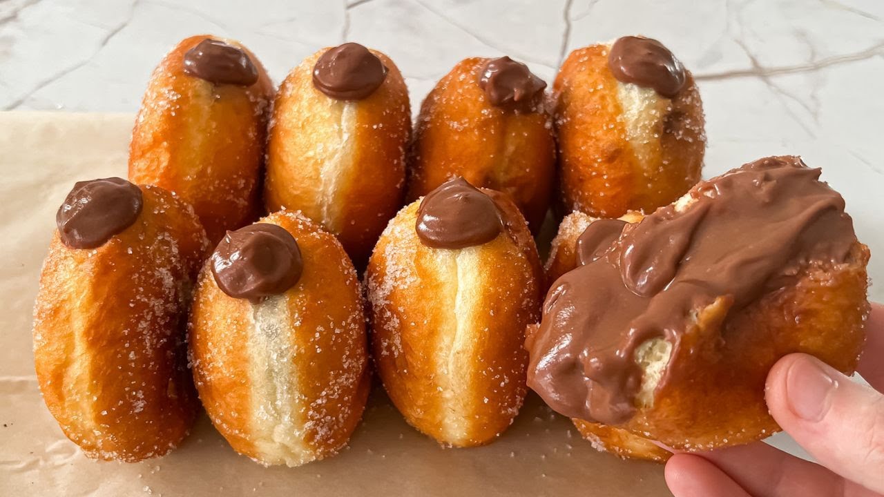 Homemade chocolate cream donuts | Soft and fluffy