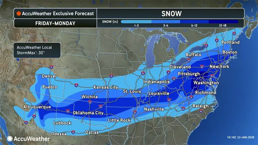Sunday snow has already cancelled more than 4,200 weekend flights