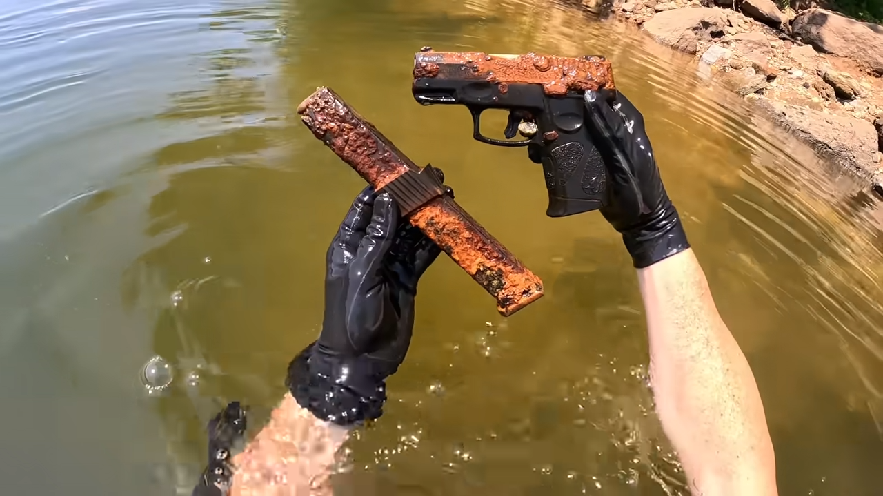 He was just diving.. then found the gun that killed his friend and ...