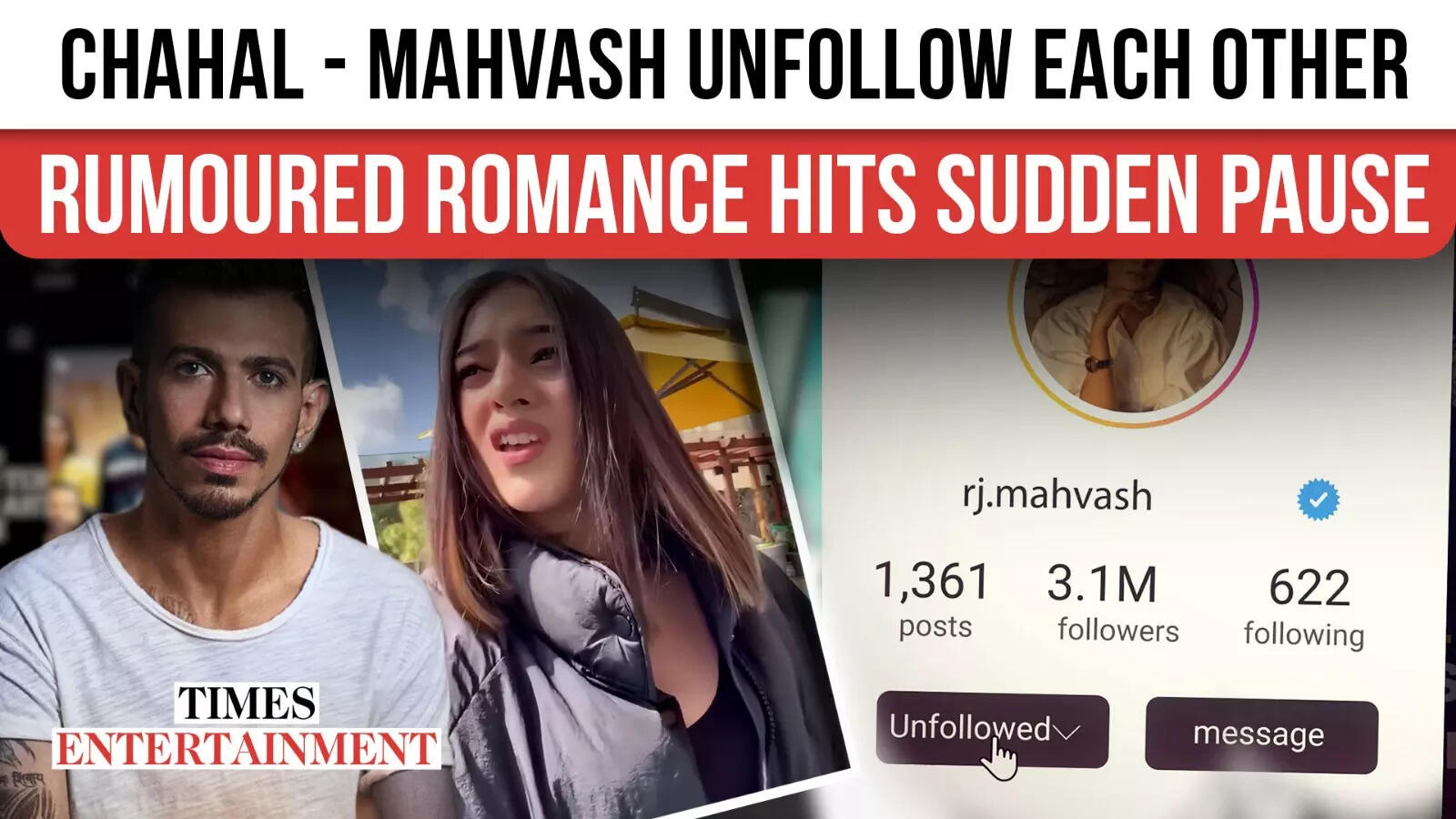 Did Chahal and RJ Mahvash’s rumoured bond finally end? Unfollow sparks ...