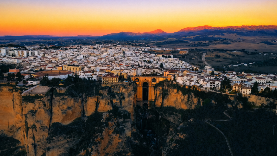 Historic city of Ronda built on a cliff