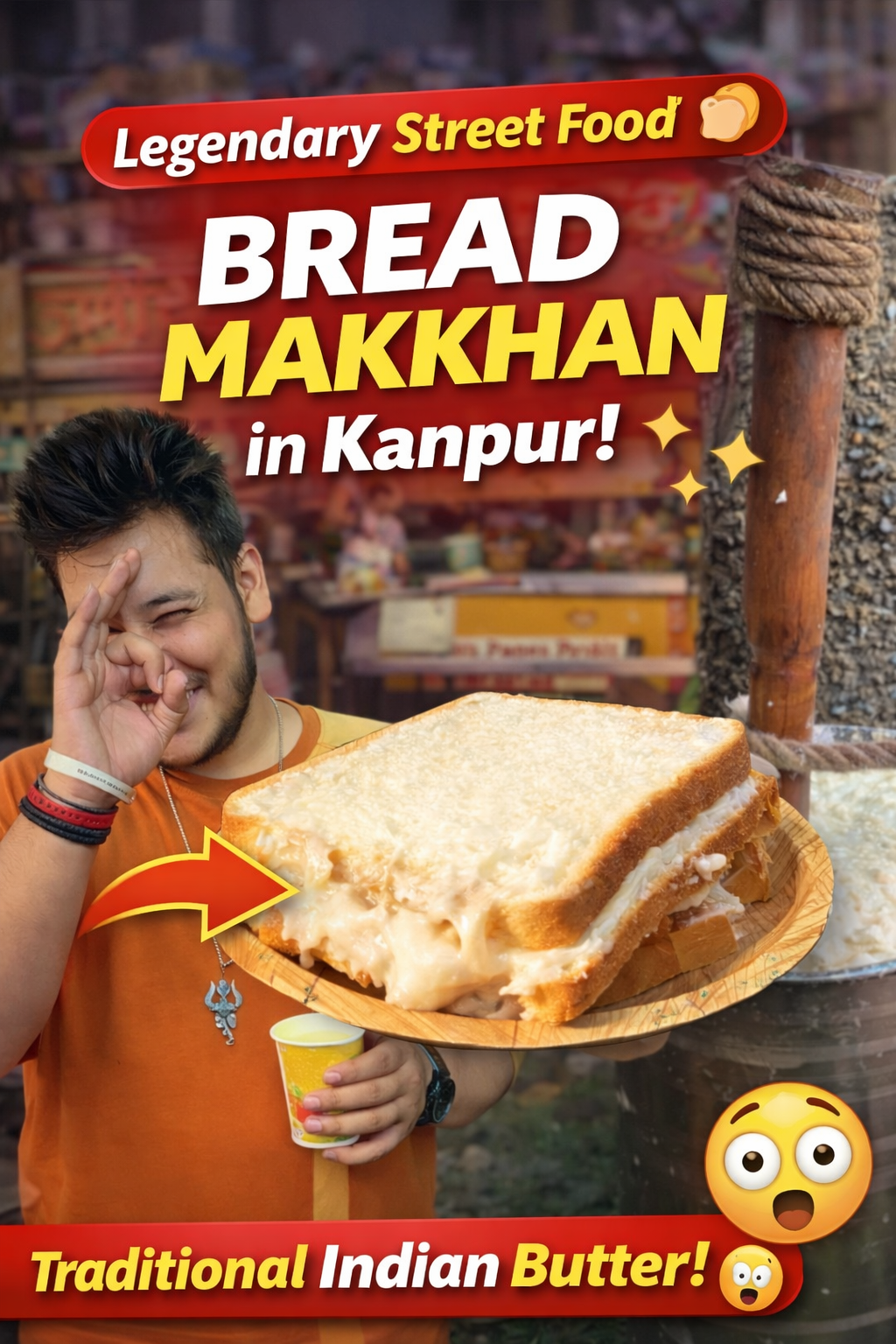 India’s traditional bread makkhan | Kanpur street food loved by locals ...