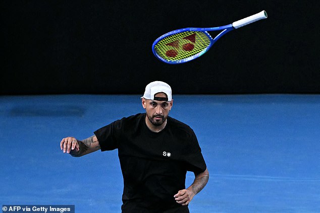 Nick Kyrgios smashes his racket and hits out at rowdy fans during ...
