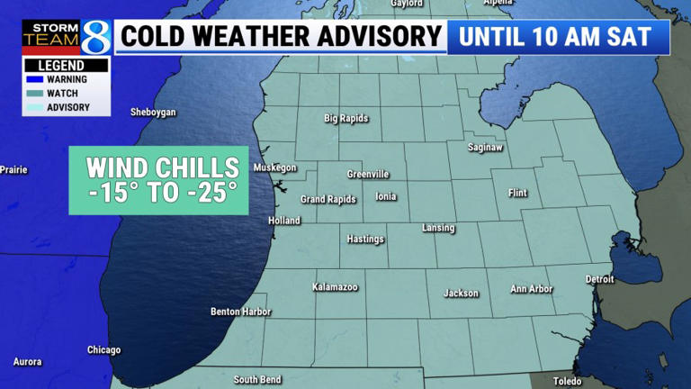 Cold weather advisory issued for subzero wind chills in West Michigan
