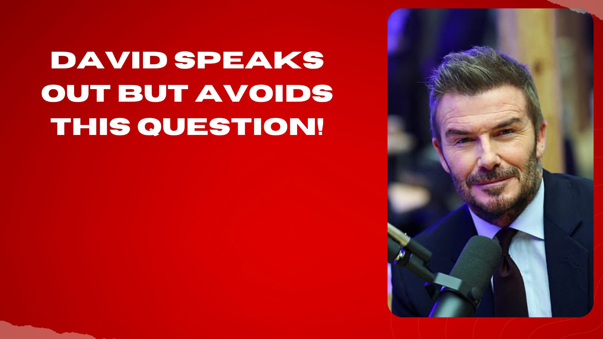 David speaks out but avoids this question!