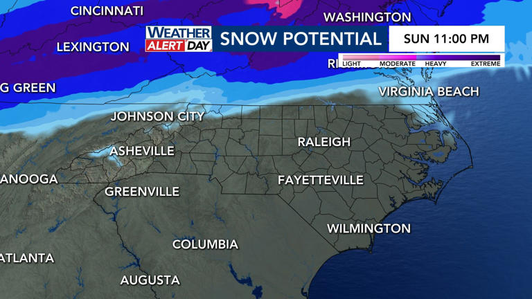 Weekend WRAL weather alert days: Winter storm watch, icy mix for most ...