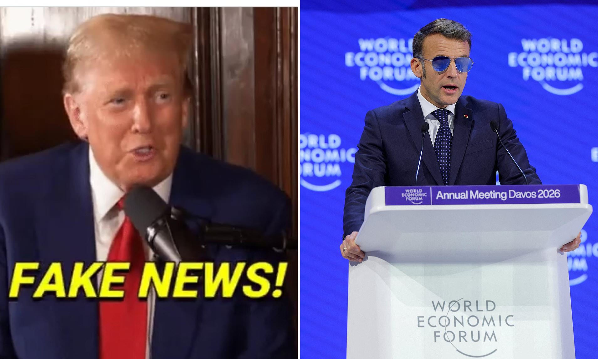 Trump's war of words with Macron continues as Elysee posts 'fake news' meme